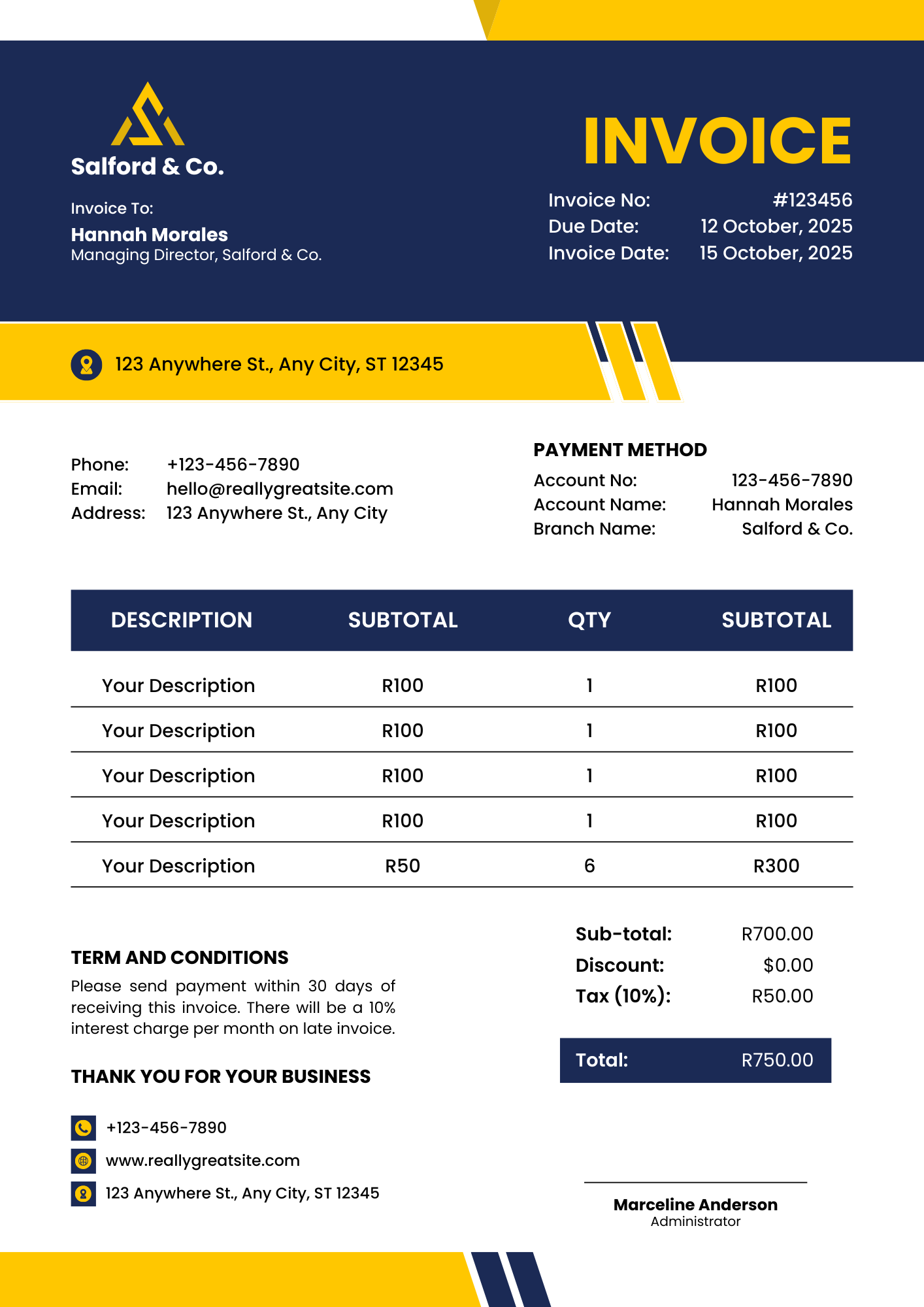 Invoice/Quote Design